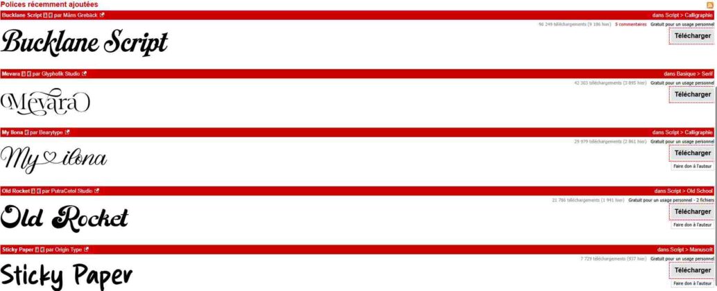 Dafont : découvrir les catégories tendances de l’année (script, serif ...