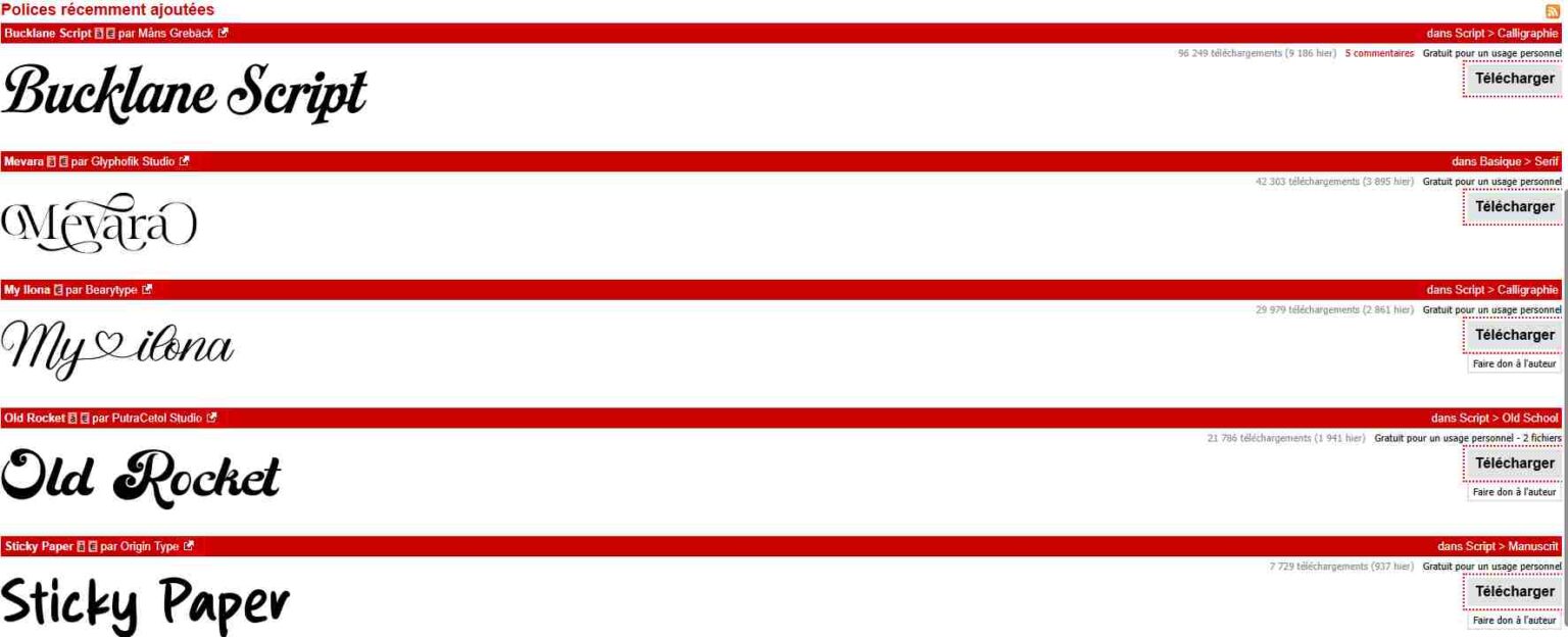 Dafont : découvrir les catégories tendances de l’année (script, serif ...